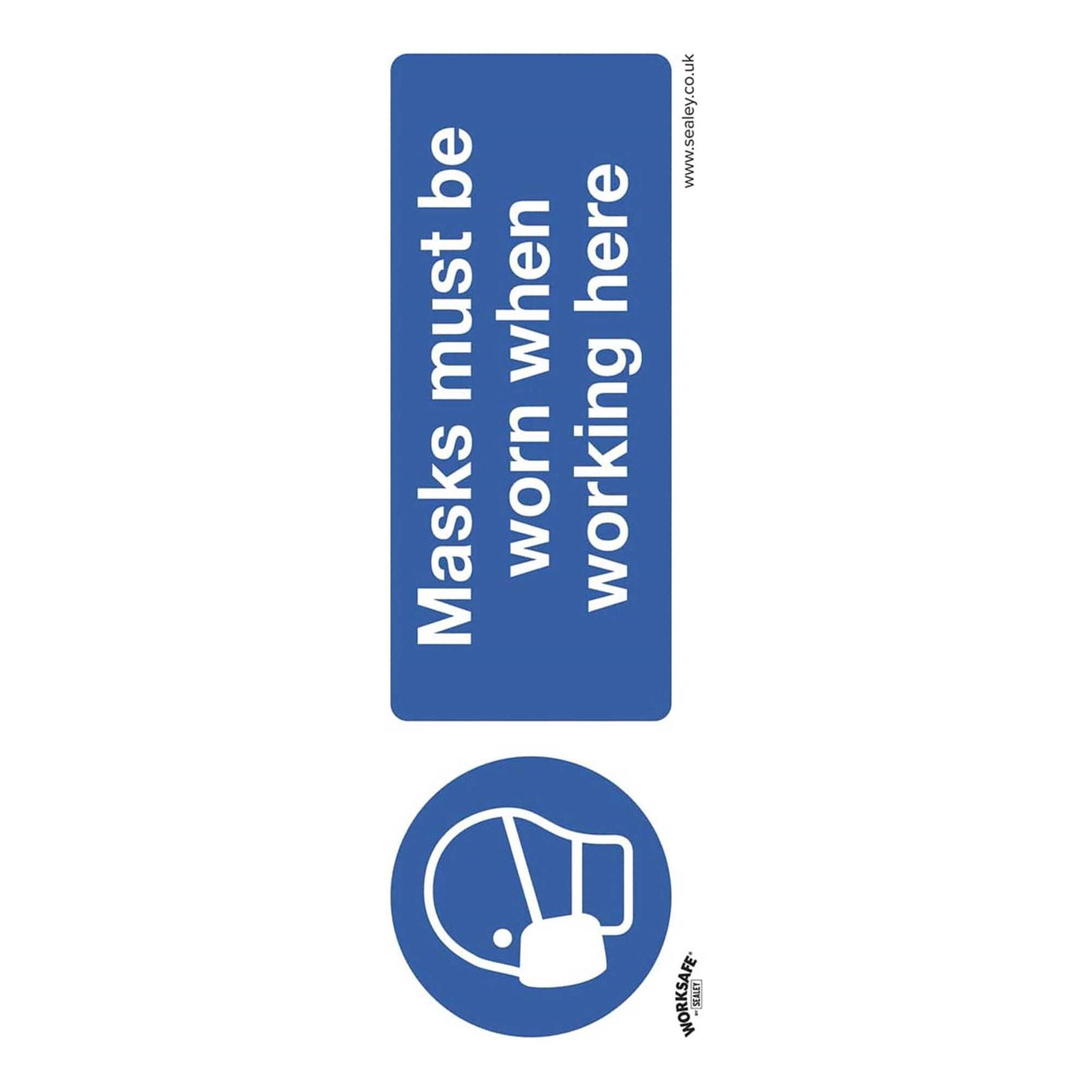 Mandatory Safety Sign - Masks Must Be Worn - Self-Adhesive Vinyl ...