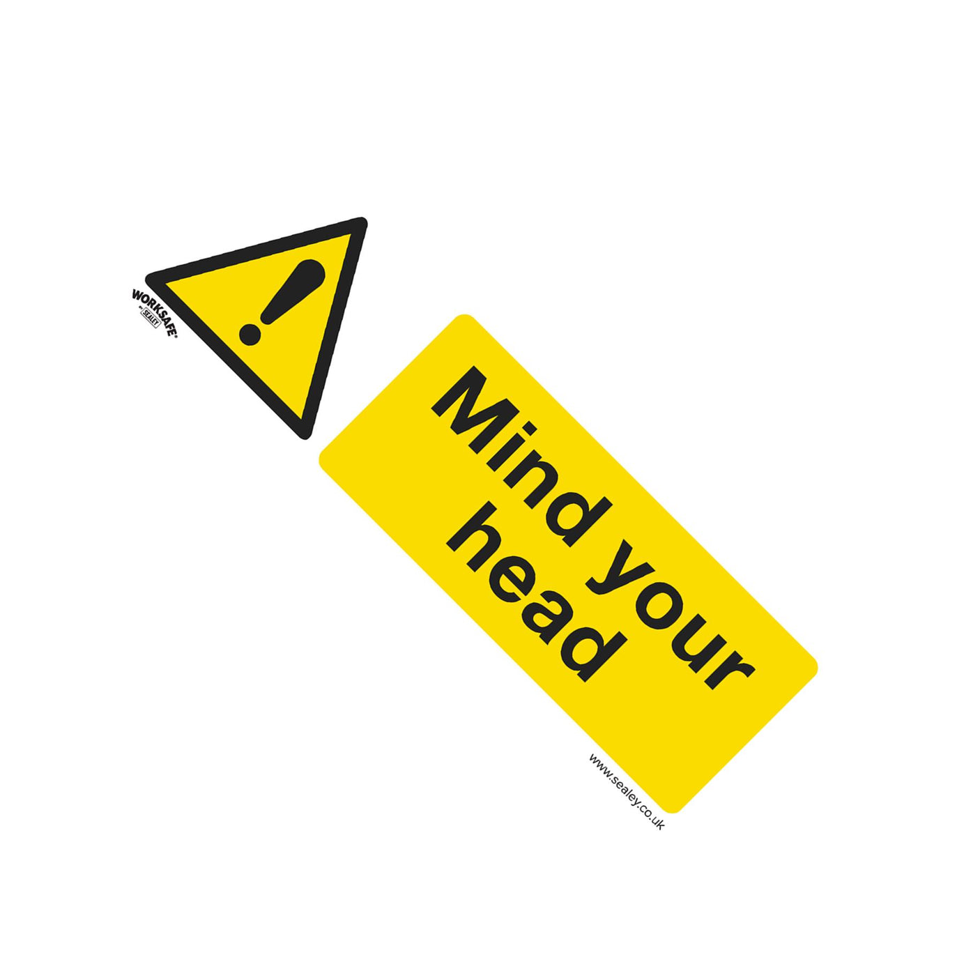 Warning Safety Sign - Mind Your Head - Rigid Plastic - Skill DIY