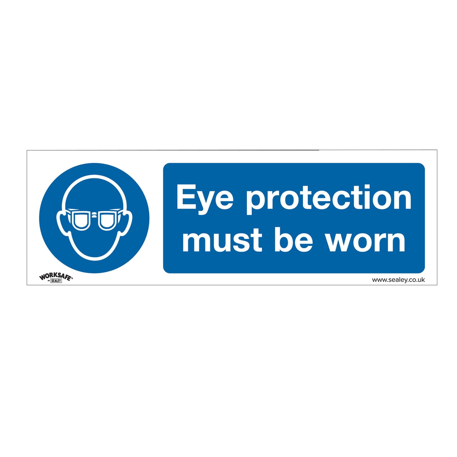Mandatory Safety Sign - Eye Protection Must Be Worn - Rigid Plastic ...