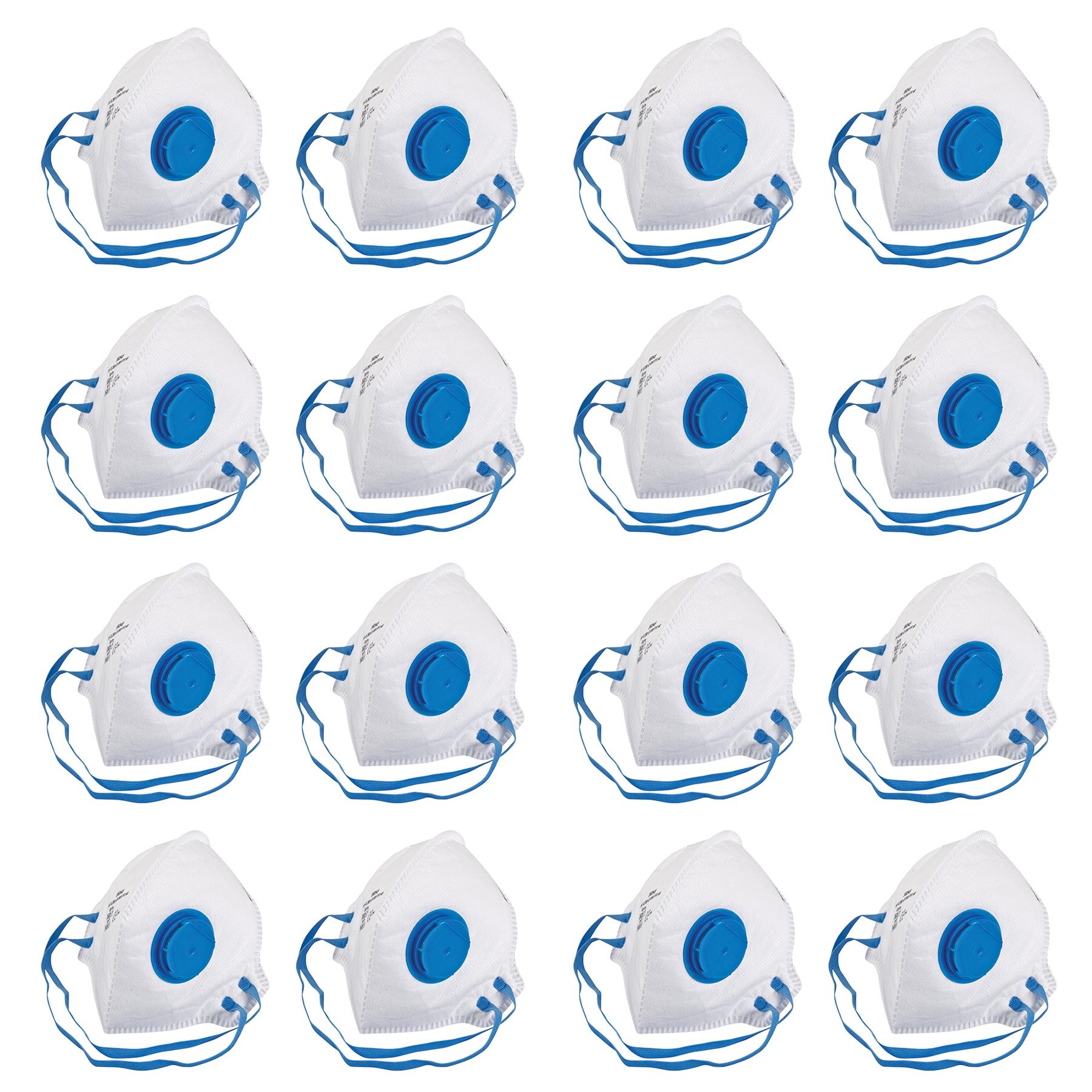 20x Face Mask Respirator FFP2 Valved Sanding Paint Aerosol Dust Safety ...