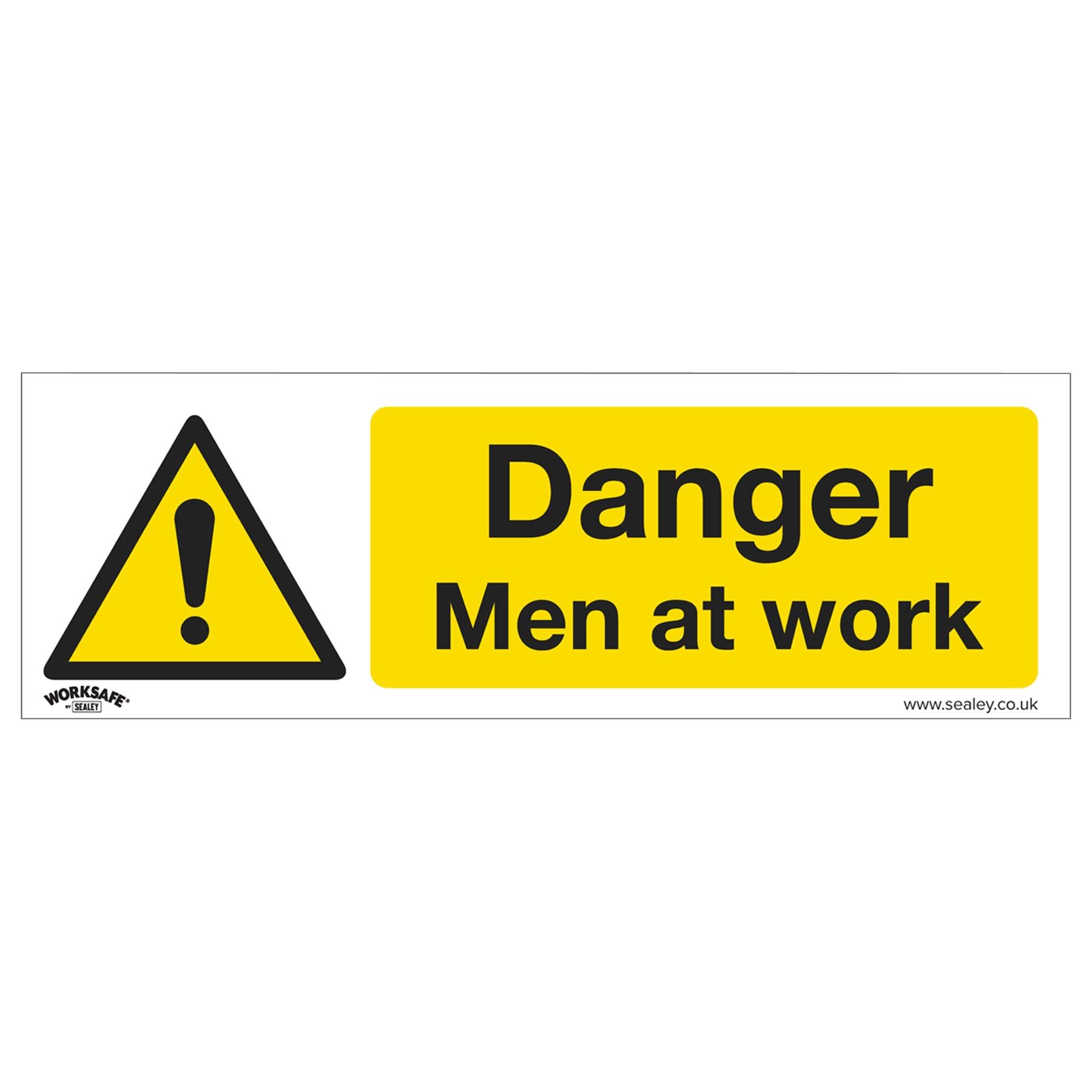 Warning Safety Sign - Danger Men At Work - Rigid Plastic - Skill DIY