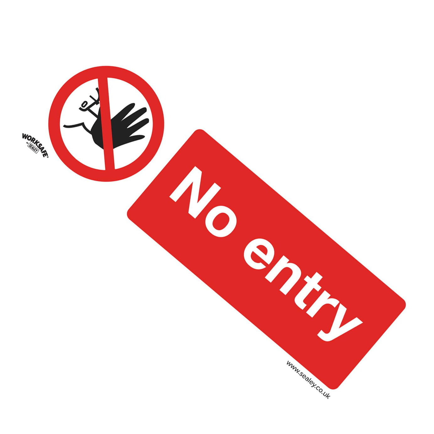 Safety Sign - No Entry - Rigid Plastic - Pack of 10. Sealey - Skill DIY