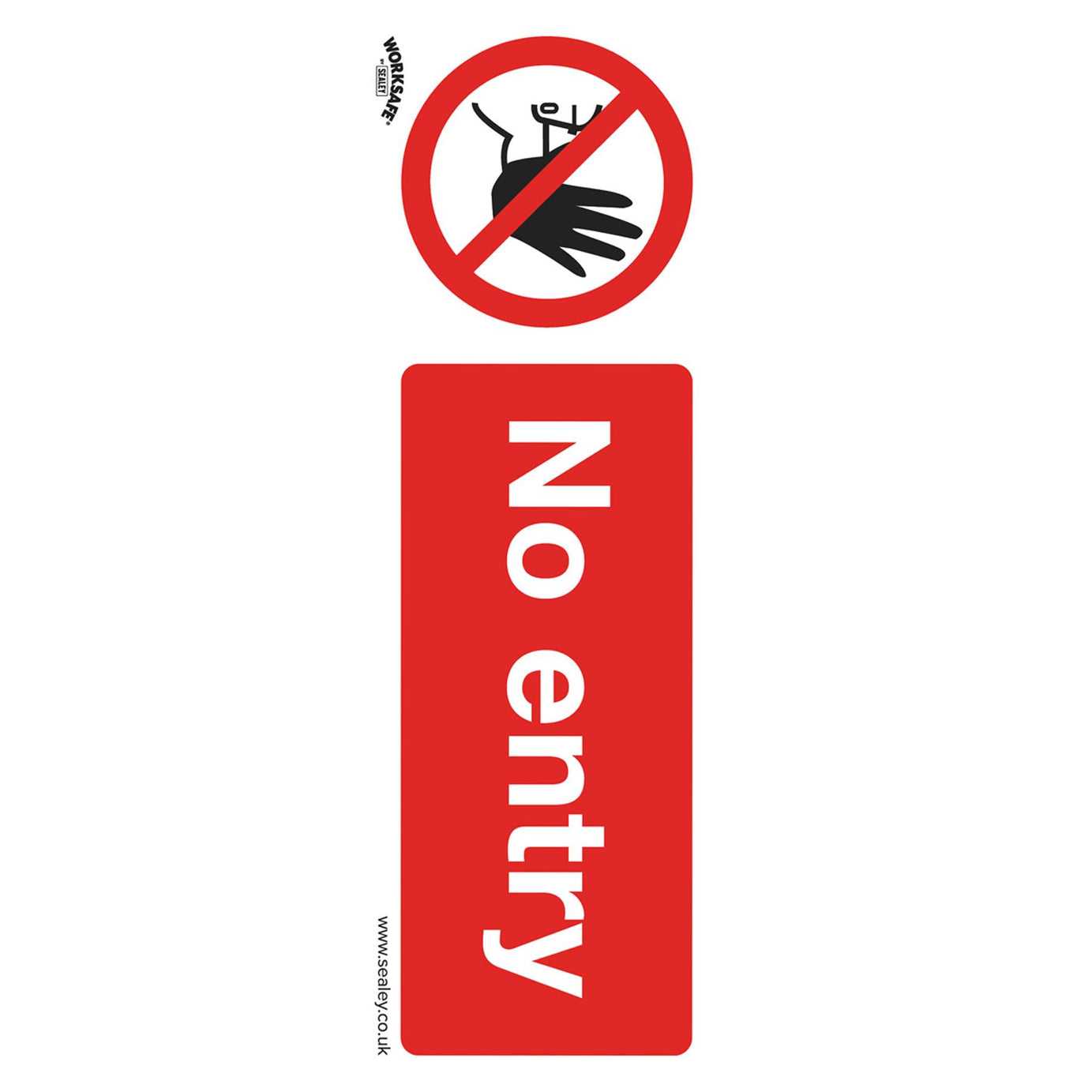 Safety Sign - No Entry - Rigid Plastic - Pack of 10. Sealey - Skill DIY