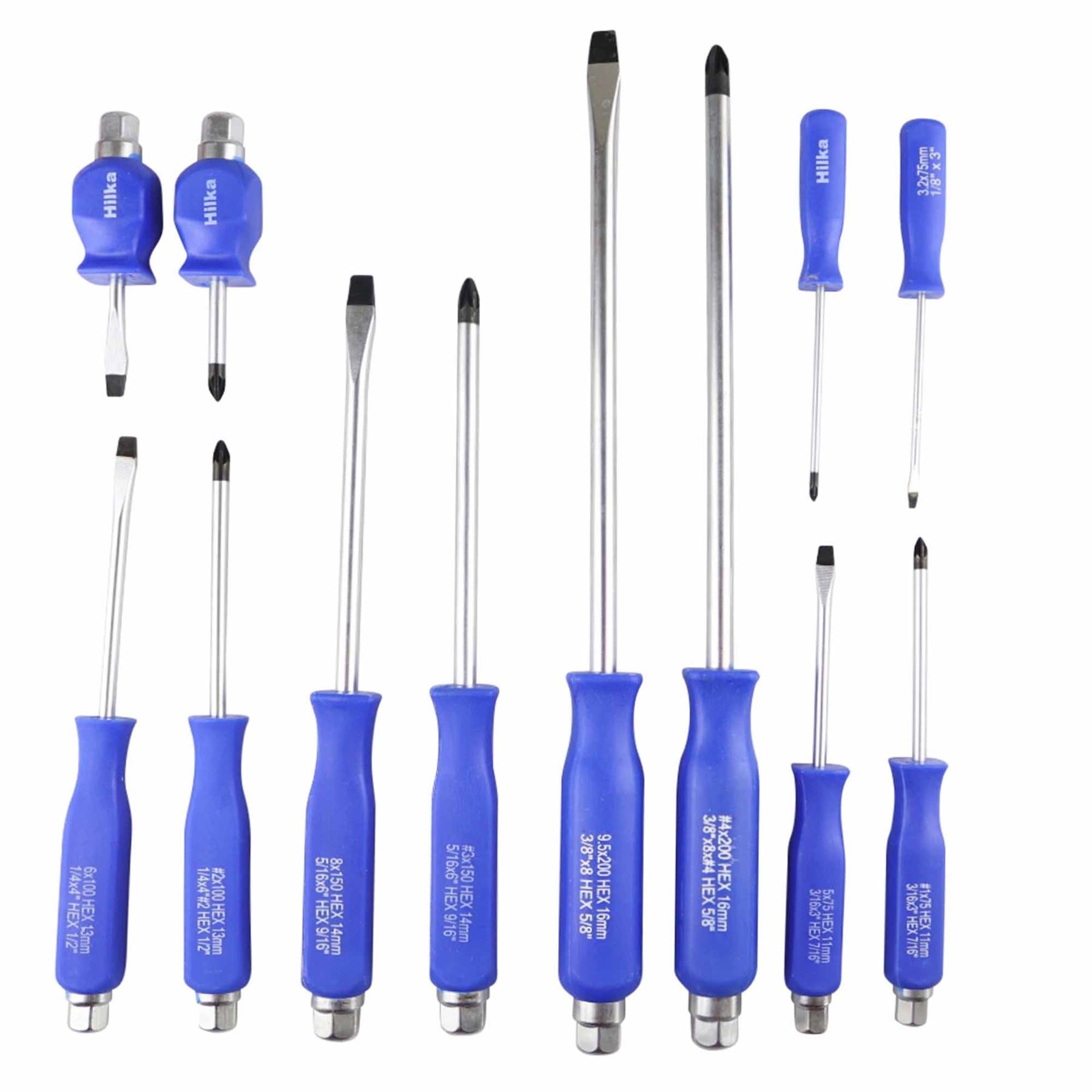 Hilka Mechanics Screwdriver Set 12pcs, Plastic Handles - Skill DIY