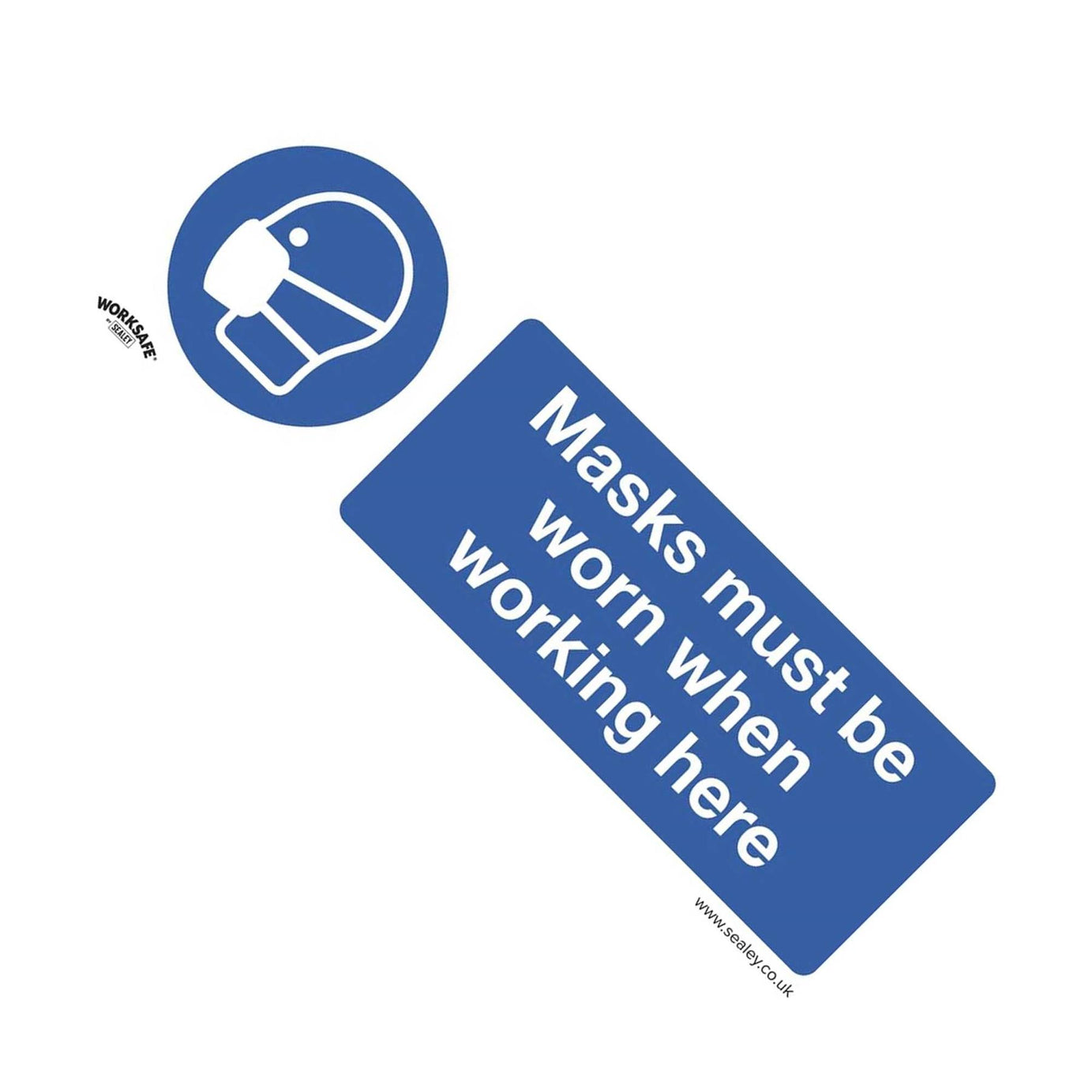 Mandatory Safety Sign - Masks Must Be Worn - Self-Adhesive Vinyl ...