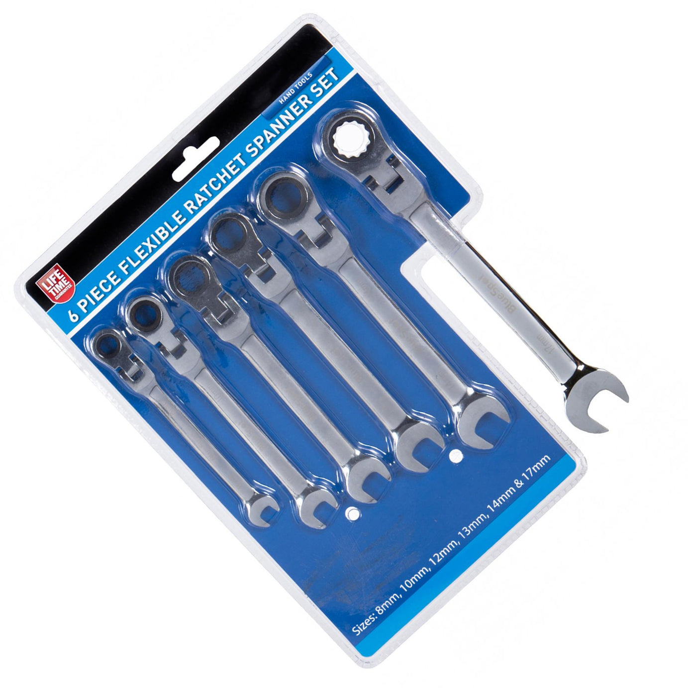 6 Piece Flexible Ratchet Spanner Set. Ratcheting Spanners with Flex He ...