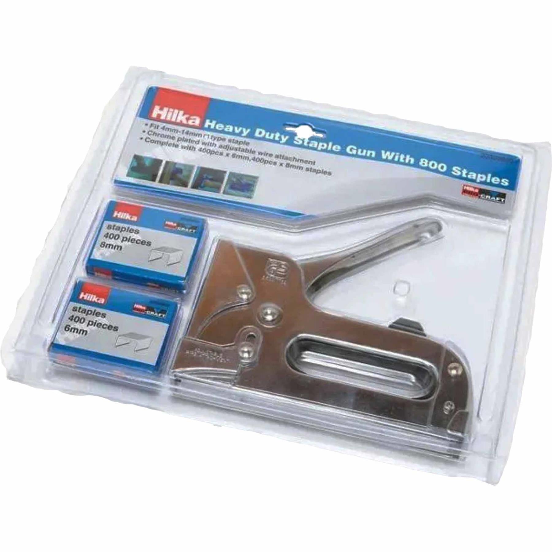 Hilka Heavy Duty Staple Gun 800 Staples - Skill DIY